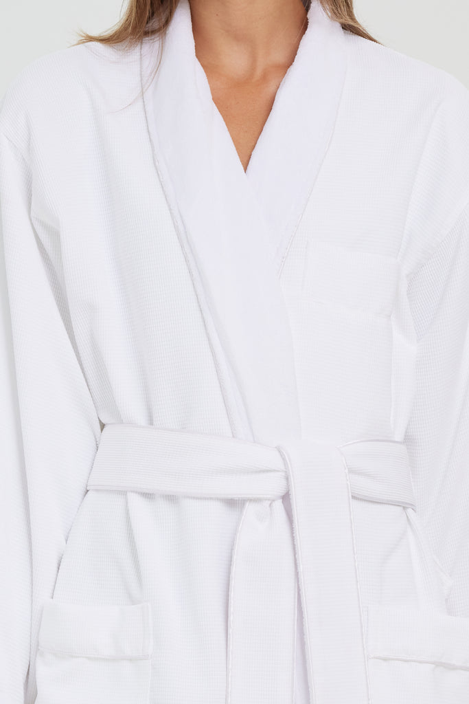 Plush Lined Chamois Shawl Robe
