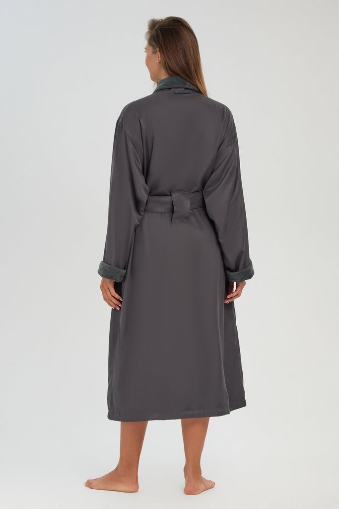 Microfiber Shawl Robe Lined in Plush