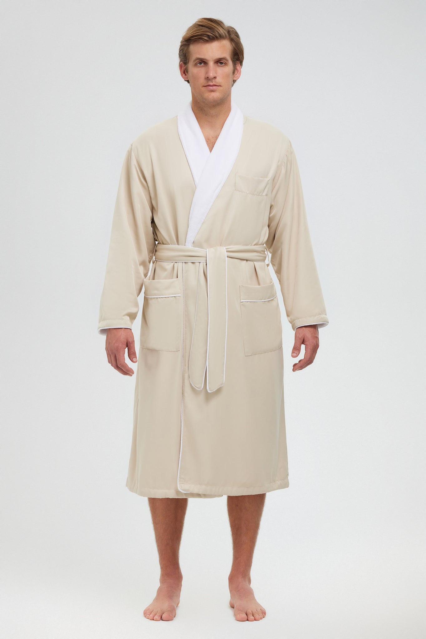 Microfiber Shawl Robe Lined in Plush