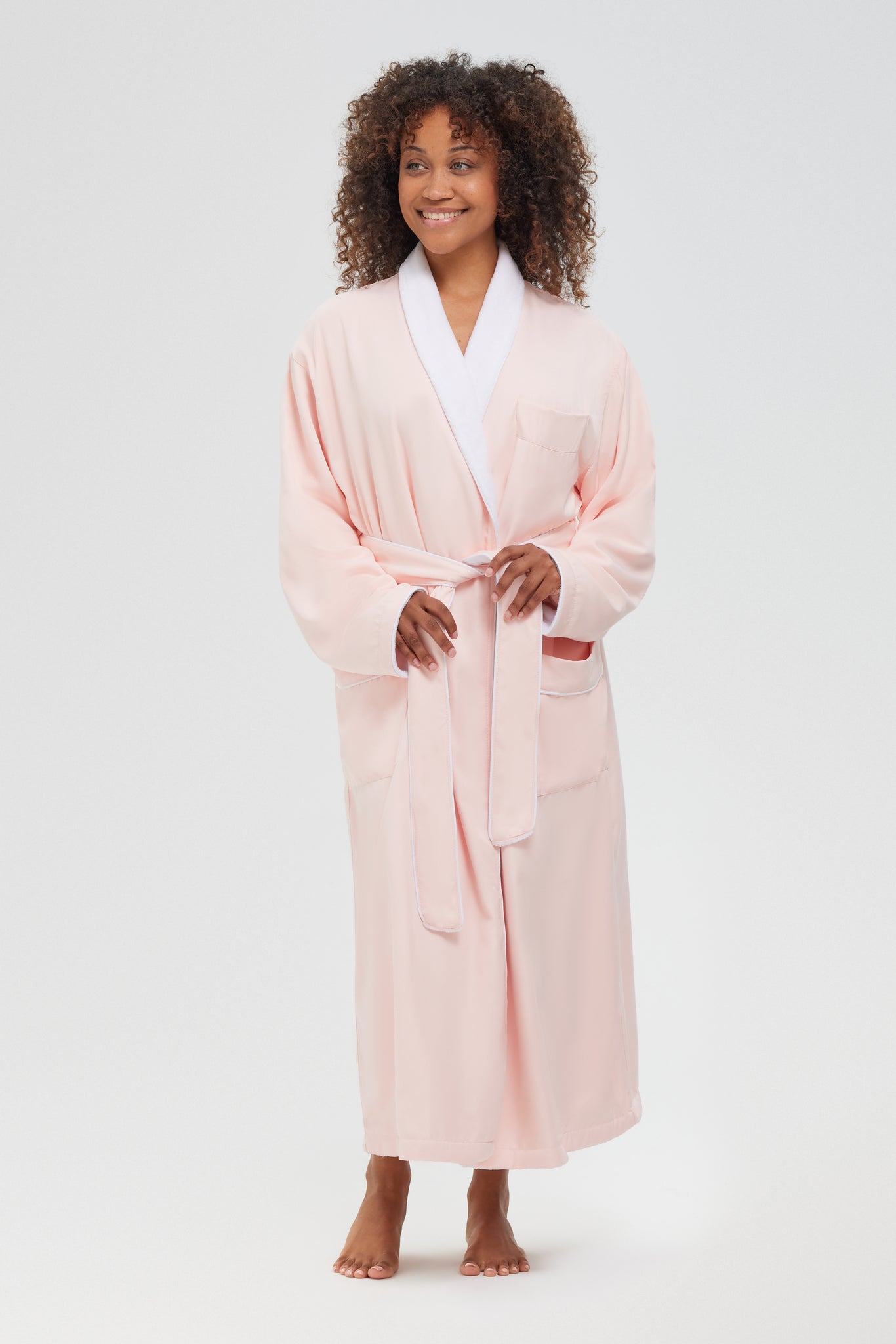 Microfiber Shawl Robe Lined in Plush