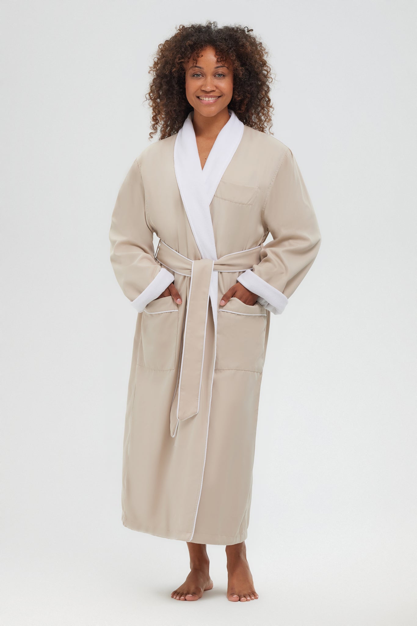 Microfiber Shawl Robe Lined In Terry